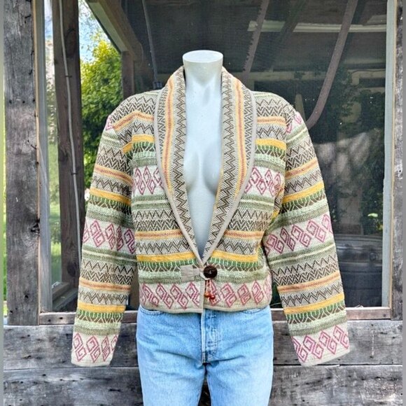 Flashback | Jackets & Coats | Vintage Flashback Green Aztec ...